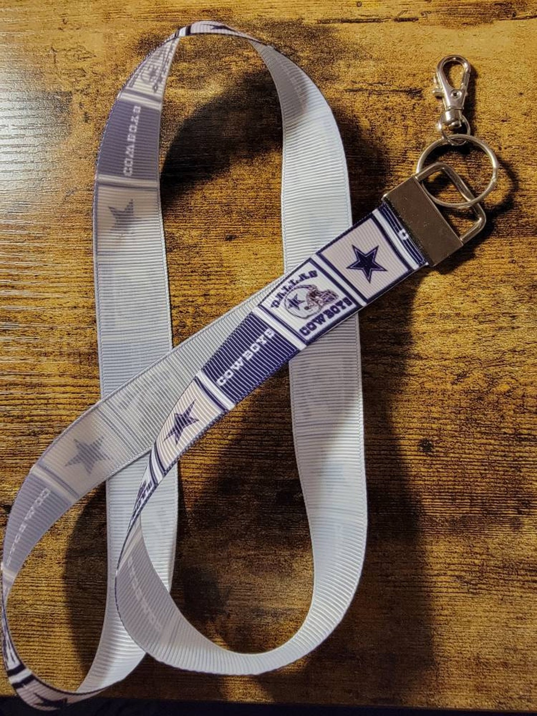 Dallas Cowboys Lanyard Badge and Key Holder Homemade - Etsy