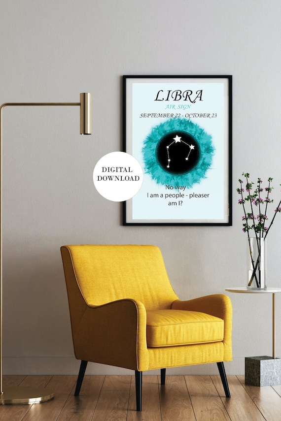 Libra Zodiac Sign Digital Printable Download Libra Zodiac | Etsy