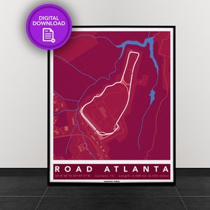 Road Atlanta | Track Map for Poster Wall Art | IMSA Poster | Digital ...