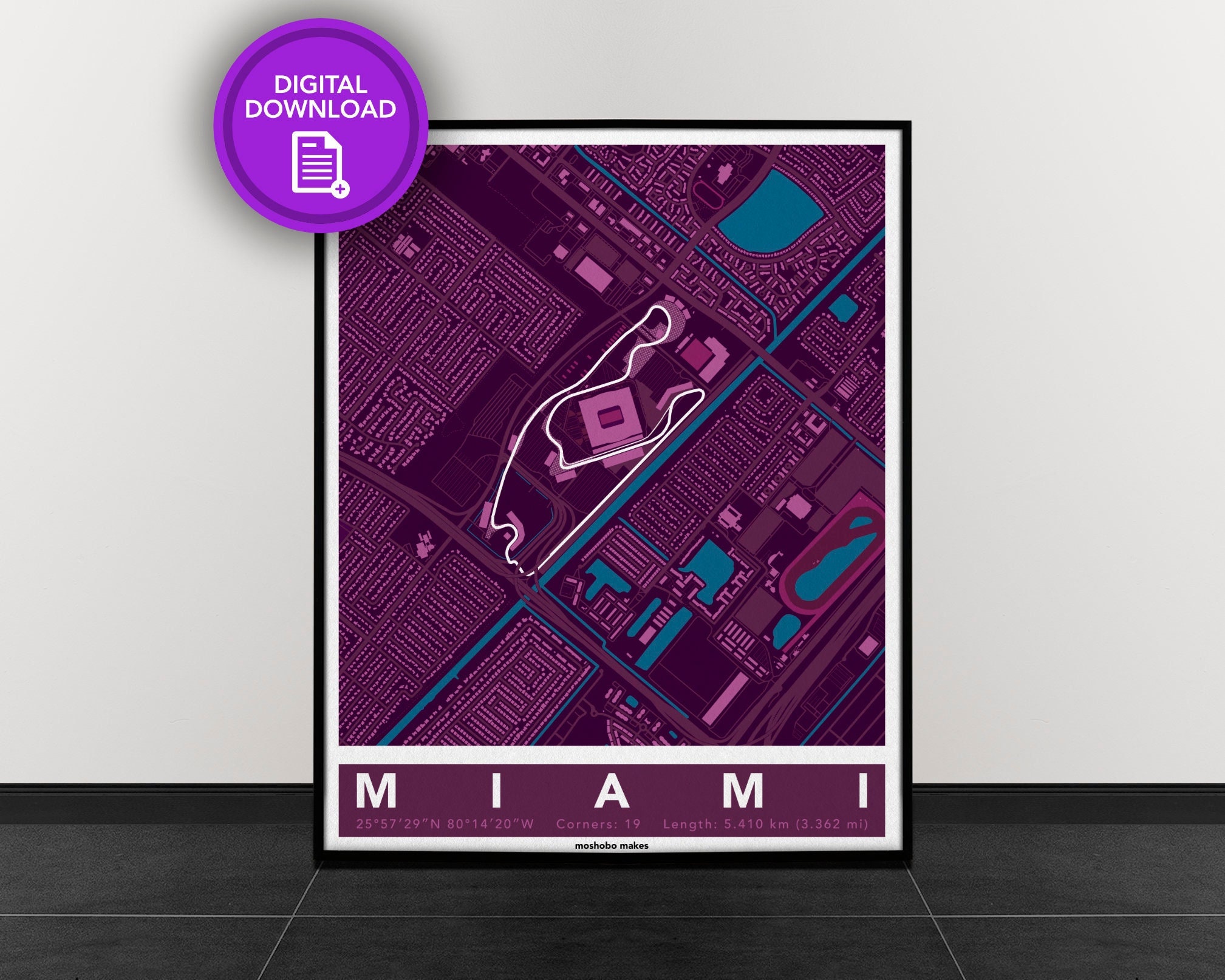 Miami International Autodrome | Track Map for Poster Wall Art | Formula ...