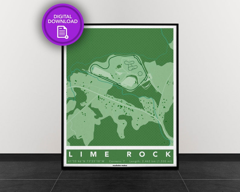 Lime Rock Park Track Map for Poster Wall Art IMSA Poster Digital ...