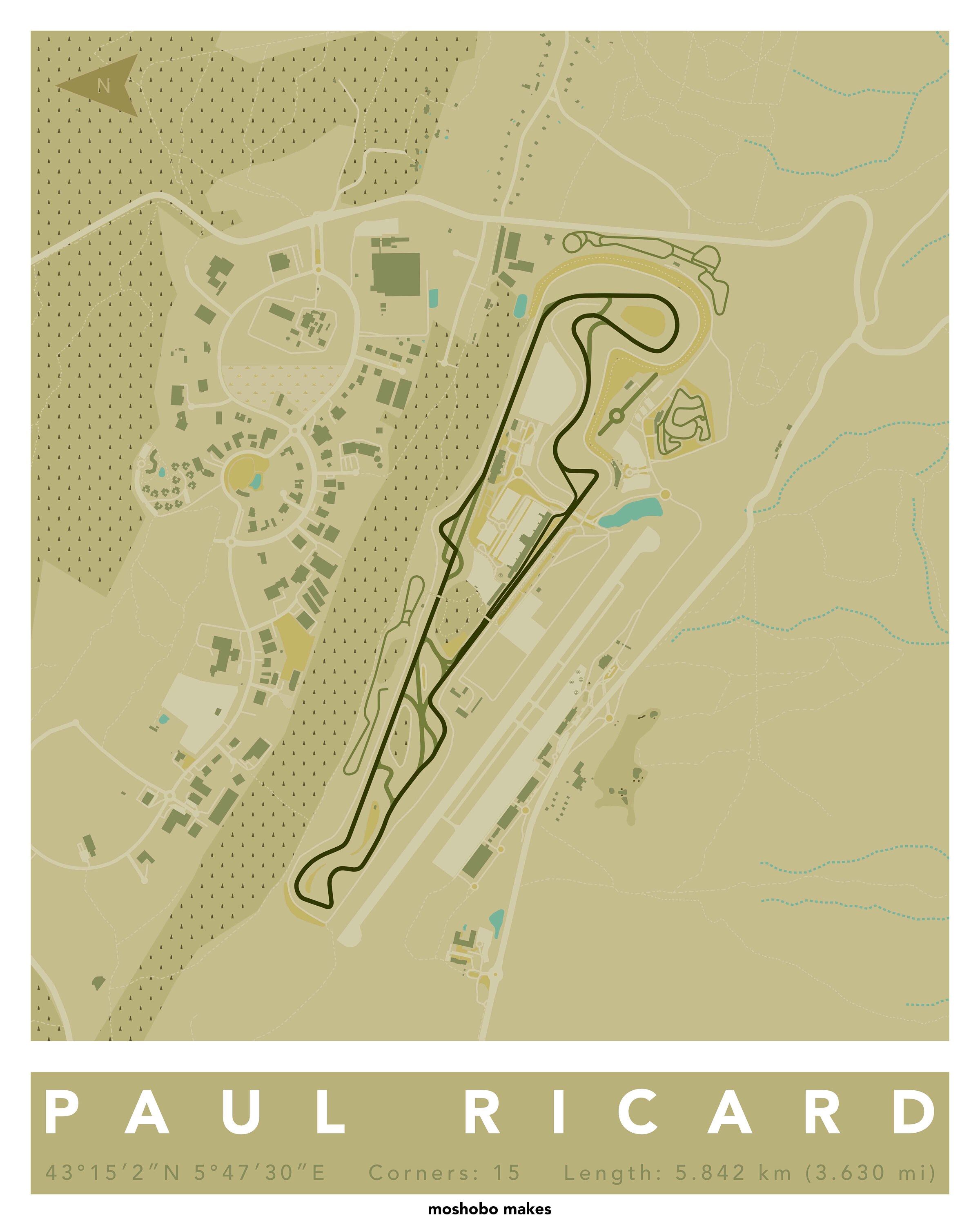 Circuit Paul Ricard Track Map for Poster Wall Art Formula 1 Poster ...