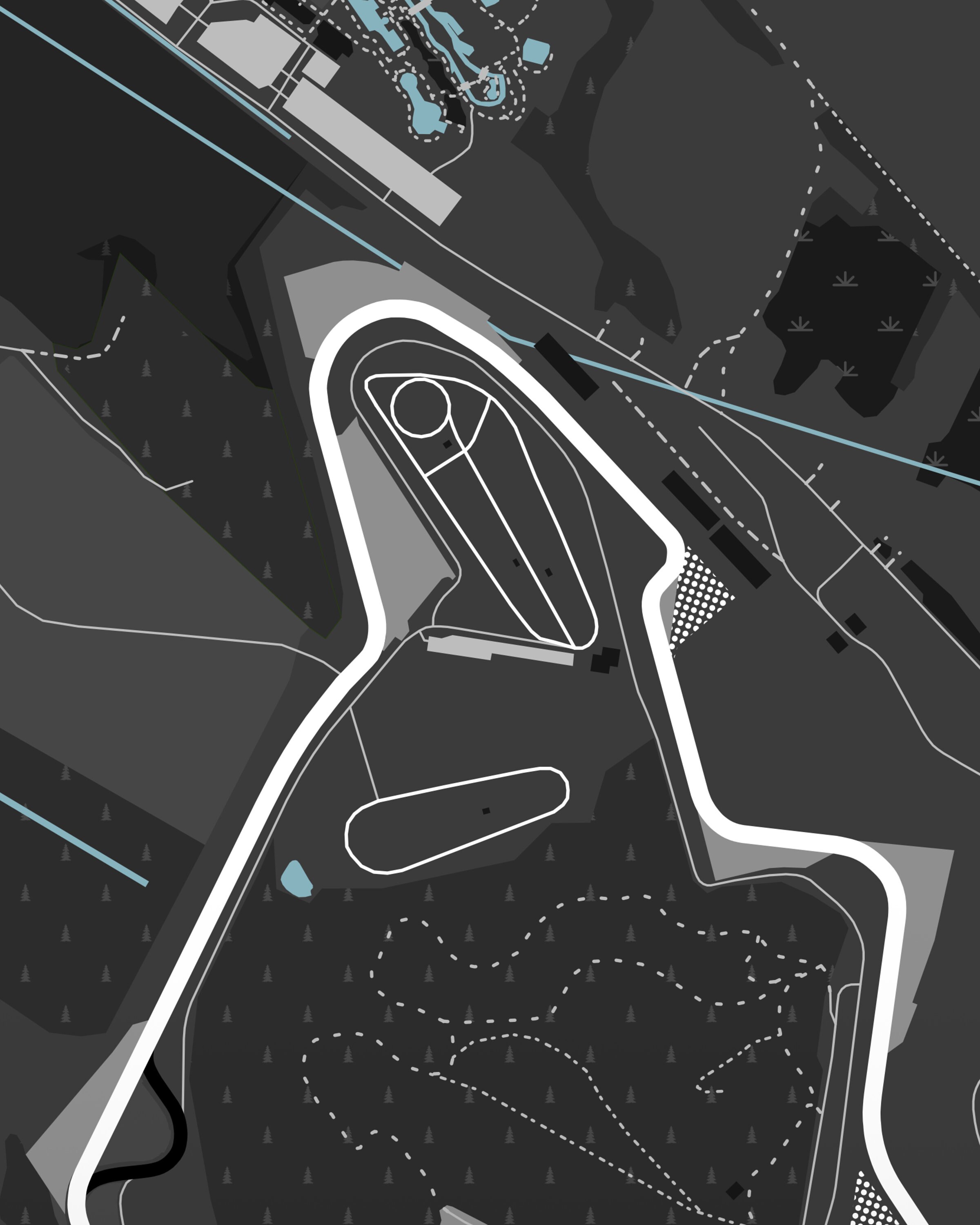 Hungarian F1 Grand Prix, Hungaroring Track Map for Poster Wall Art ...