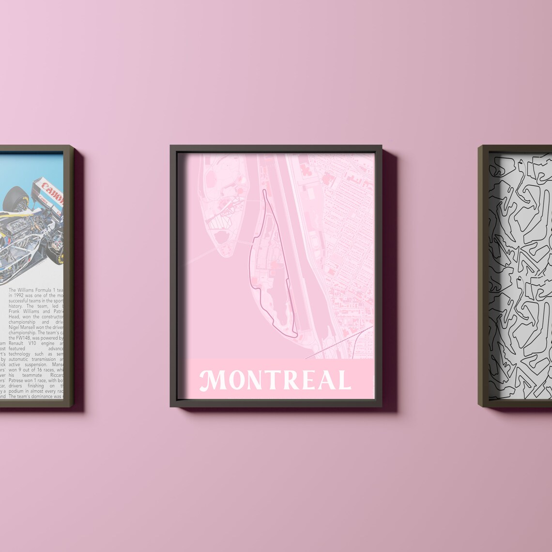 Circuit Gilles Villeneuve, Montreal | Pastel Color Track Map for Poster ...