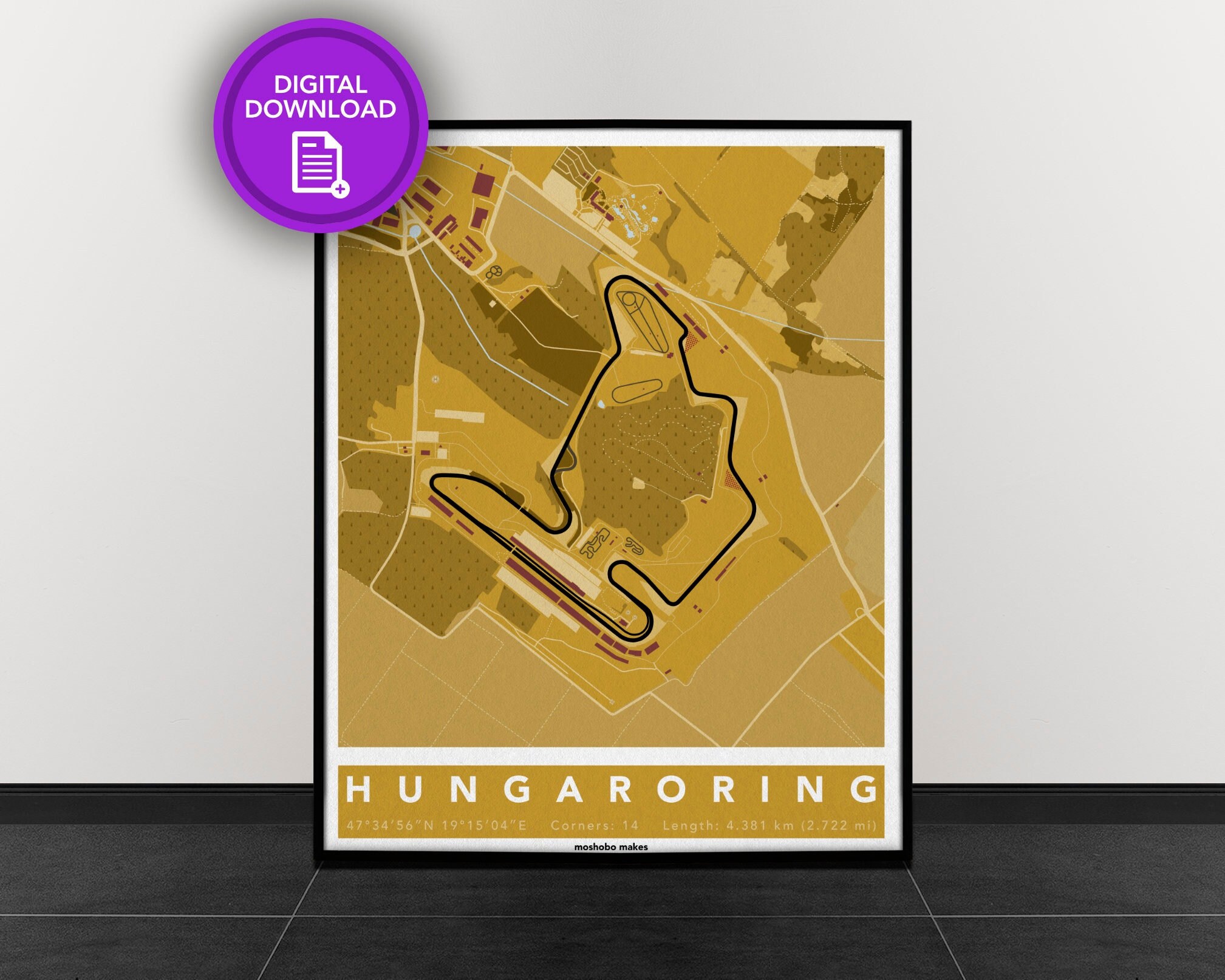 Hungaroring | Track Map for Poster Wall Art | Formula 1 Poster ...