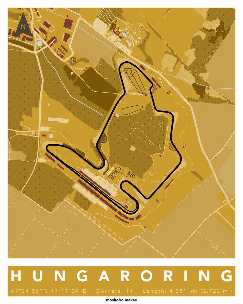 Hungaroring | Track Map for Poster Wall Art | Formula 1 Poster ...