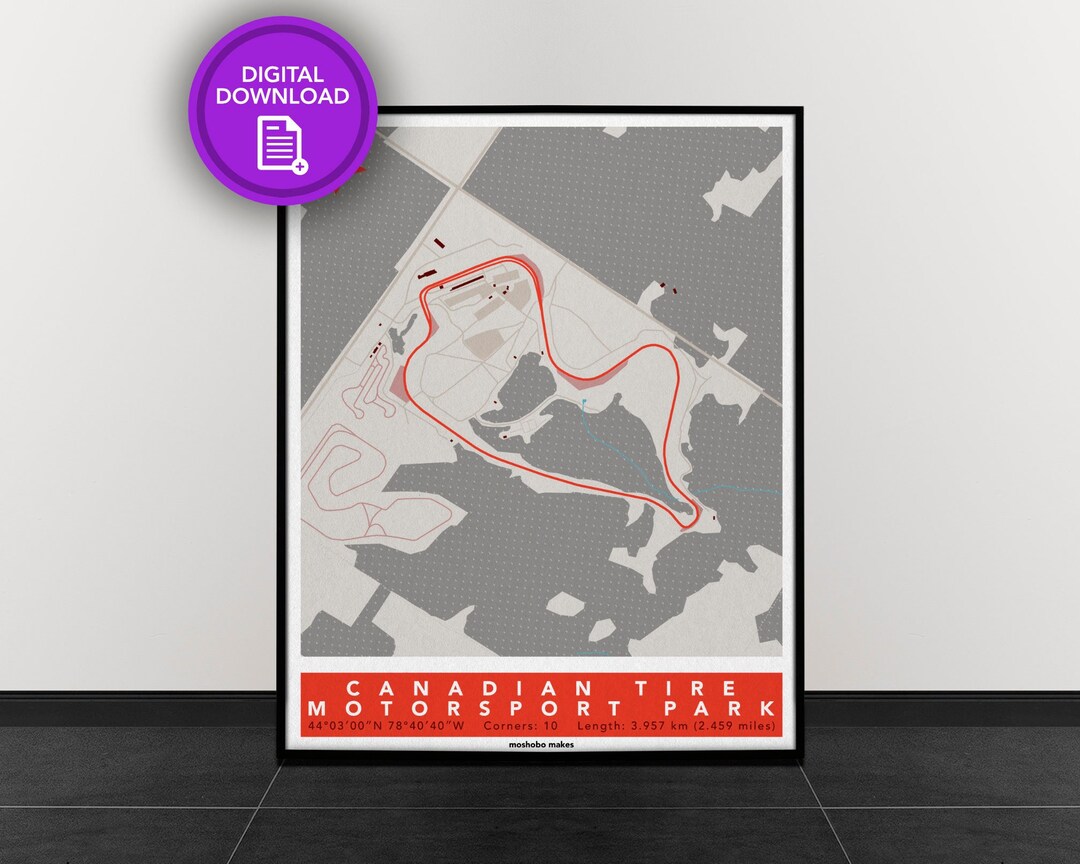 Canadian Tire Motorsport Park | Track Map for Poster Wall Art | IMSA ...