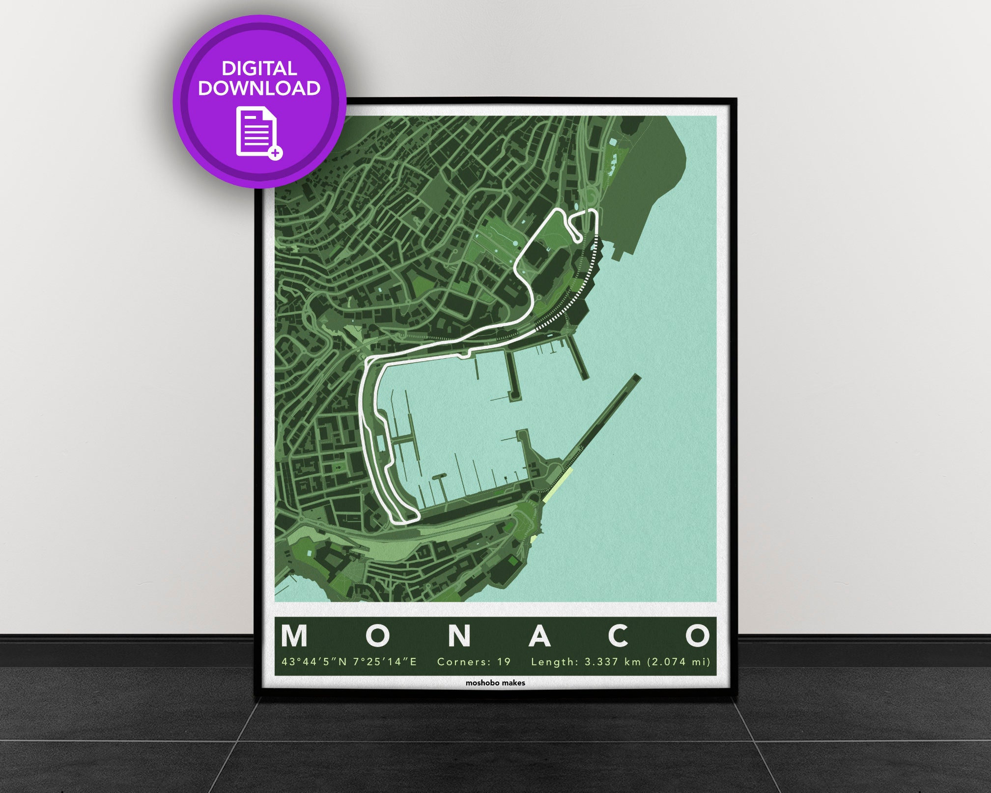 Monaco | Track Map for Poster Wall Art | Formula 1 Poster | Digital ...