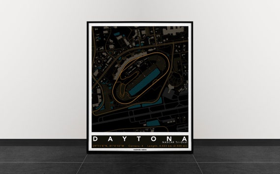 Daytona International Speedway NASCAR Oval Track Map for - Etsy