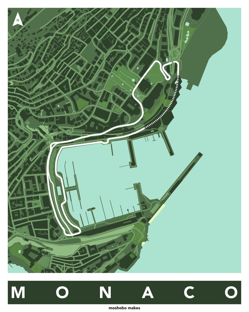 Circuit De Monaco [triple Pack] | Track Map for Poster Wall Art ...