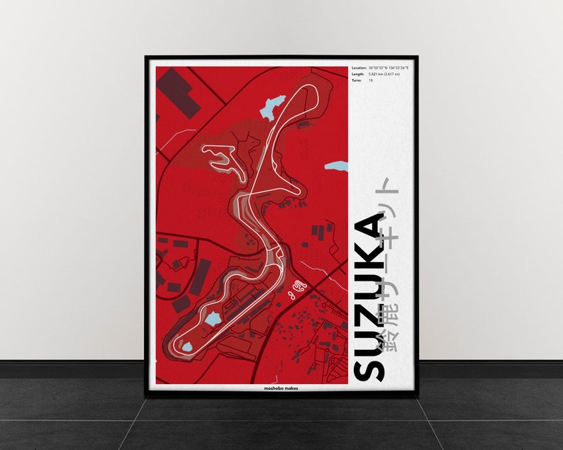 Suzuka Circuit Japanese GP Track Map for Poster Wall Art | Etsy