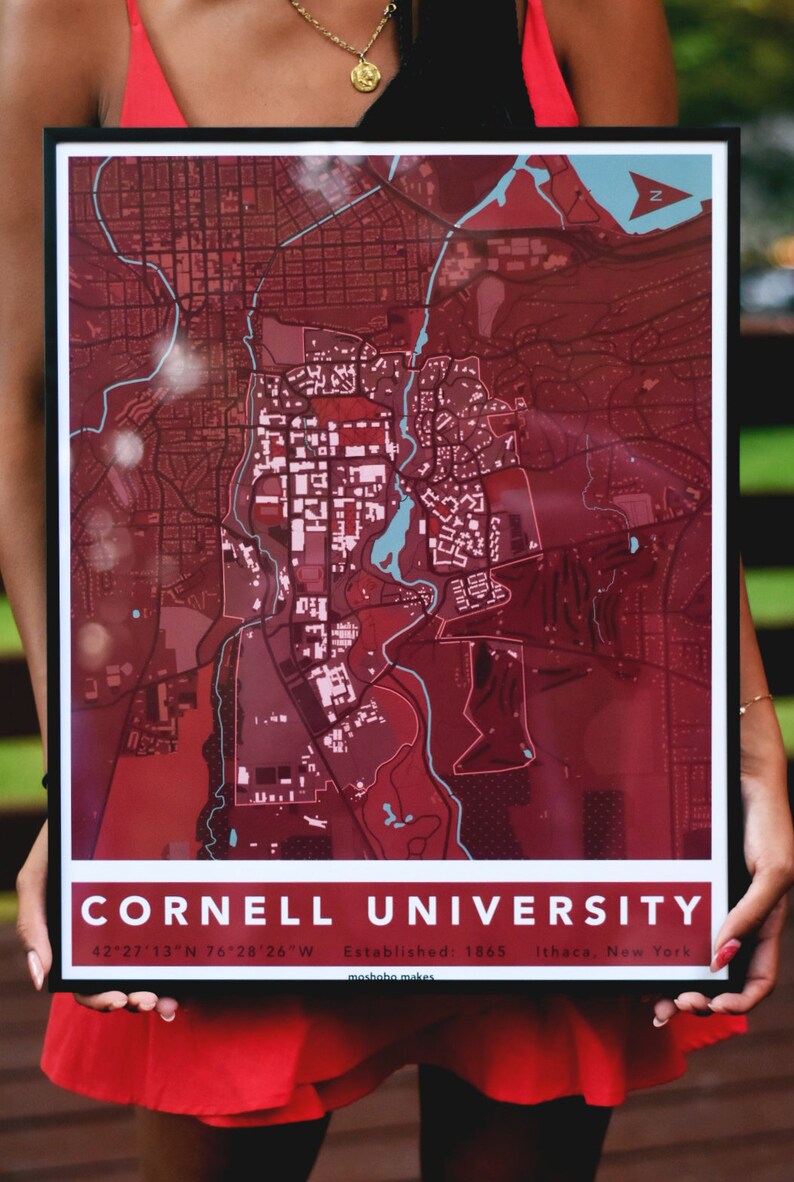 Cornell University Campus Map | Class of 2022 Graduation Gift ...