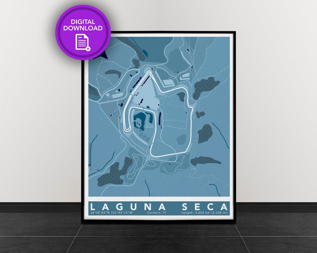Laguna Seca | Track Map for Poster Wall Art | IMSA Poster | Digital ...
