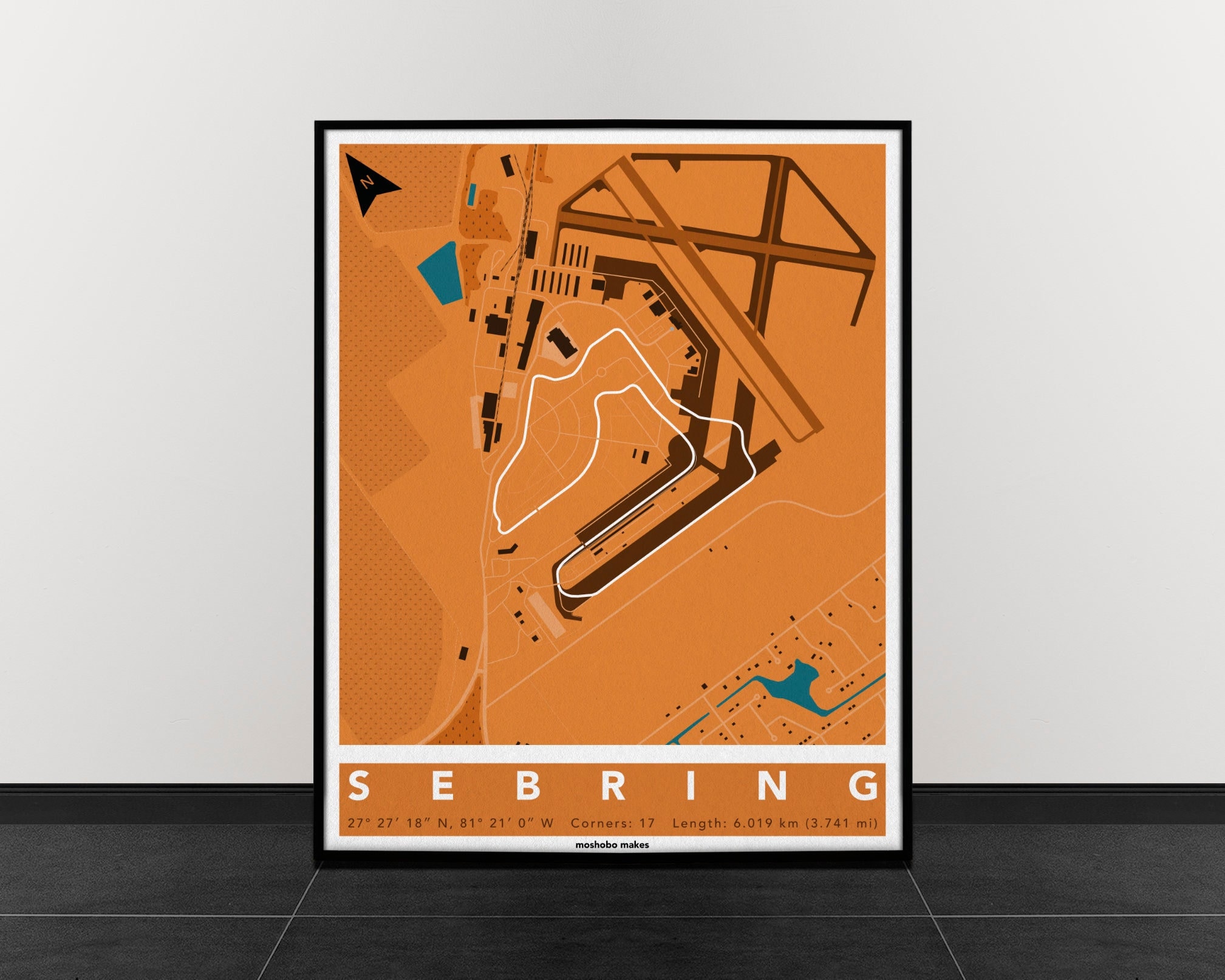 Sebring International Raceway [dual Pack] | Track Map for Poster Wall ...