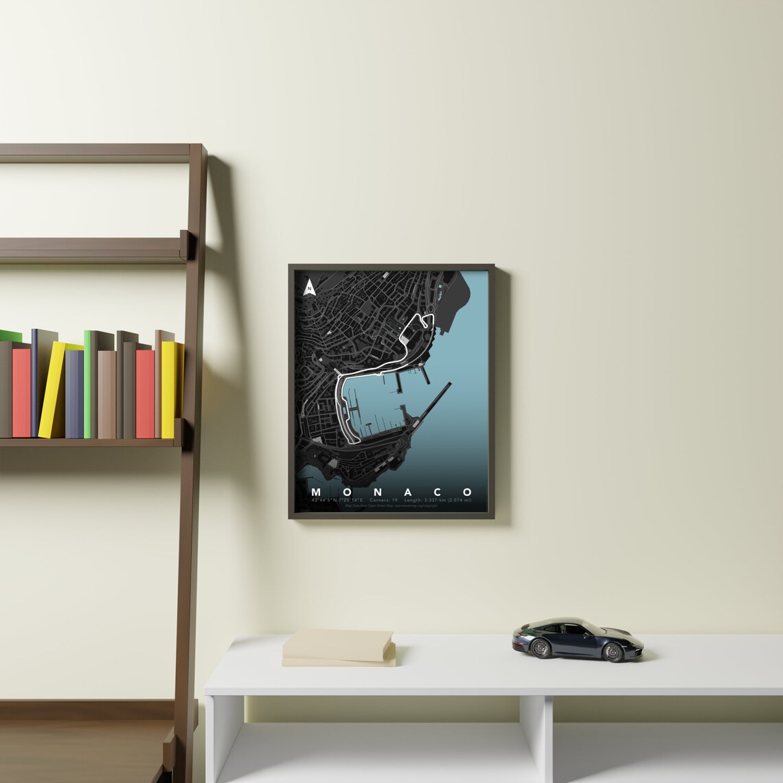 Monaco Grand Prix Print | F1 Poster | Formula 1 Prints | Track Map ...