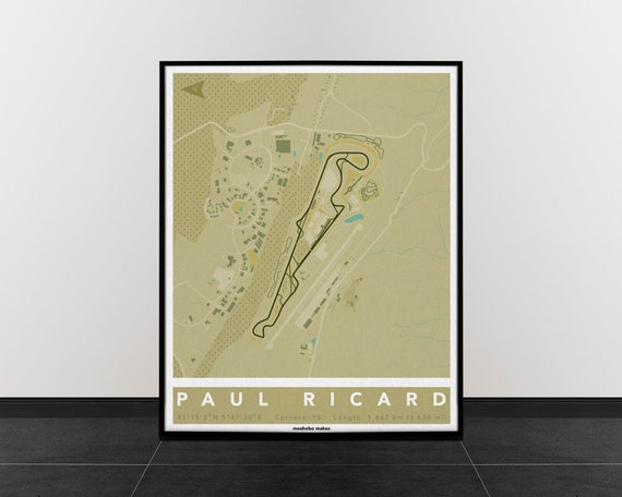 Circuit Paul Ricard Track Map for Poster Wall Art Formula | Etsy
