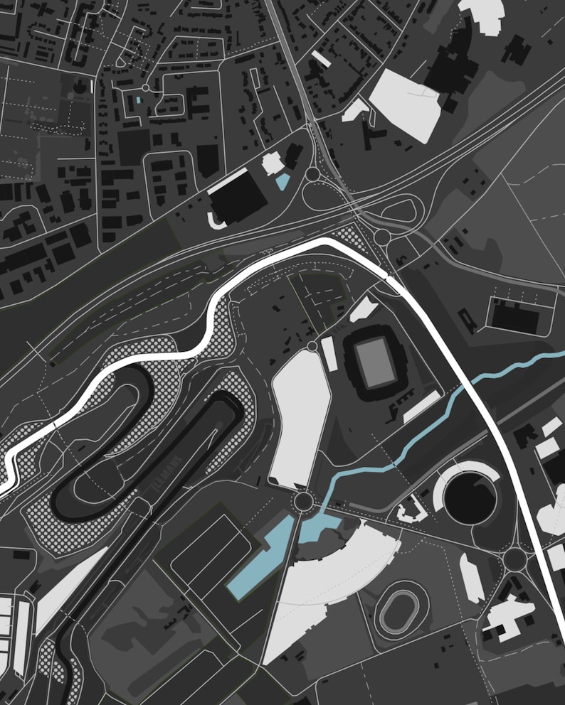 Circuit De La Sarthe Track Map for Poster Wall Art WEC Lemans 24 Hours ...