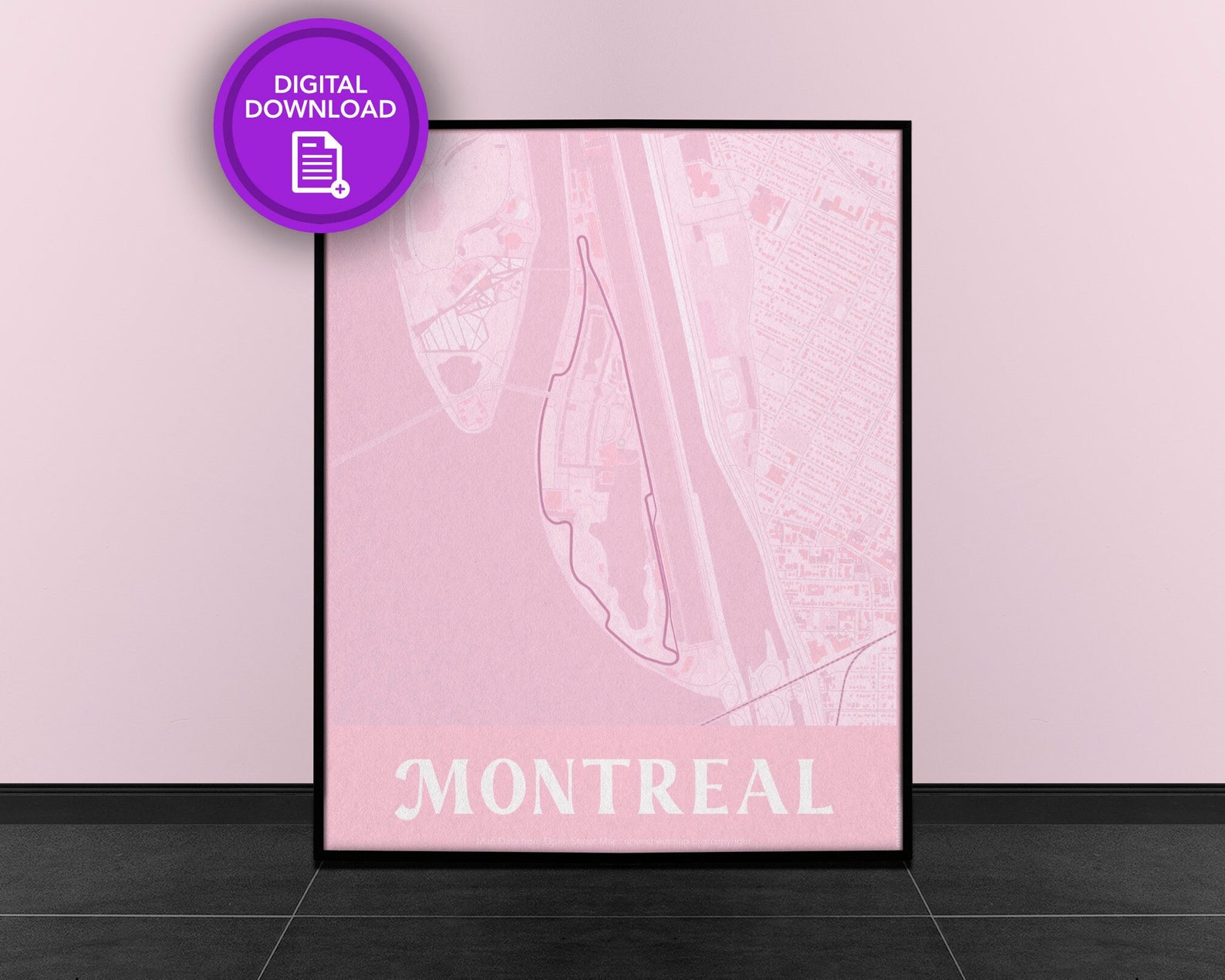 Circuit Gilles Villeneuve, Montreal | Pastel Color Track Map for Poster ...