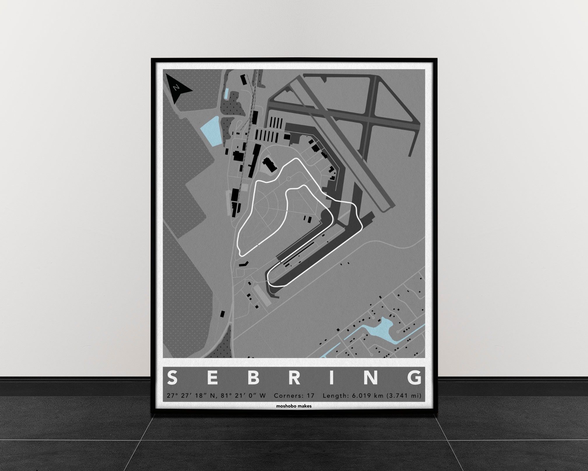 Sebring International Raceway [dual Pack] | Track Map for Poster Wall ...
