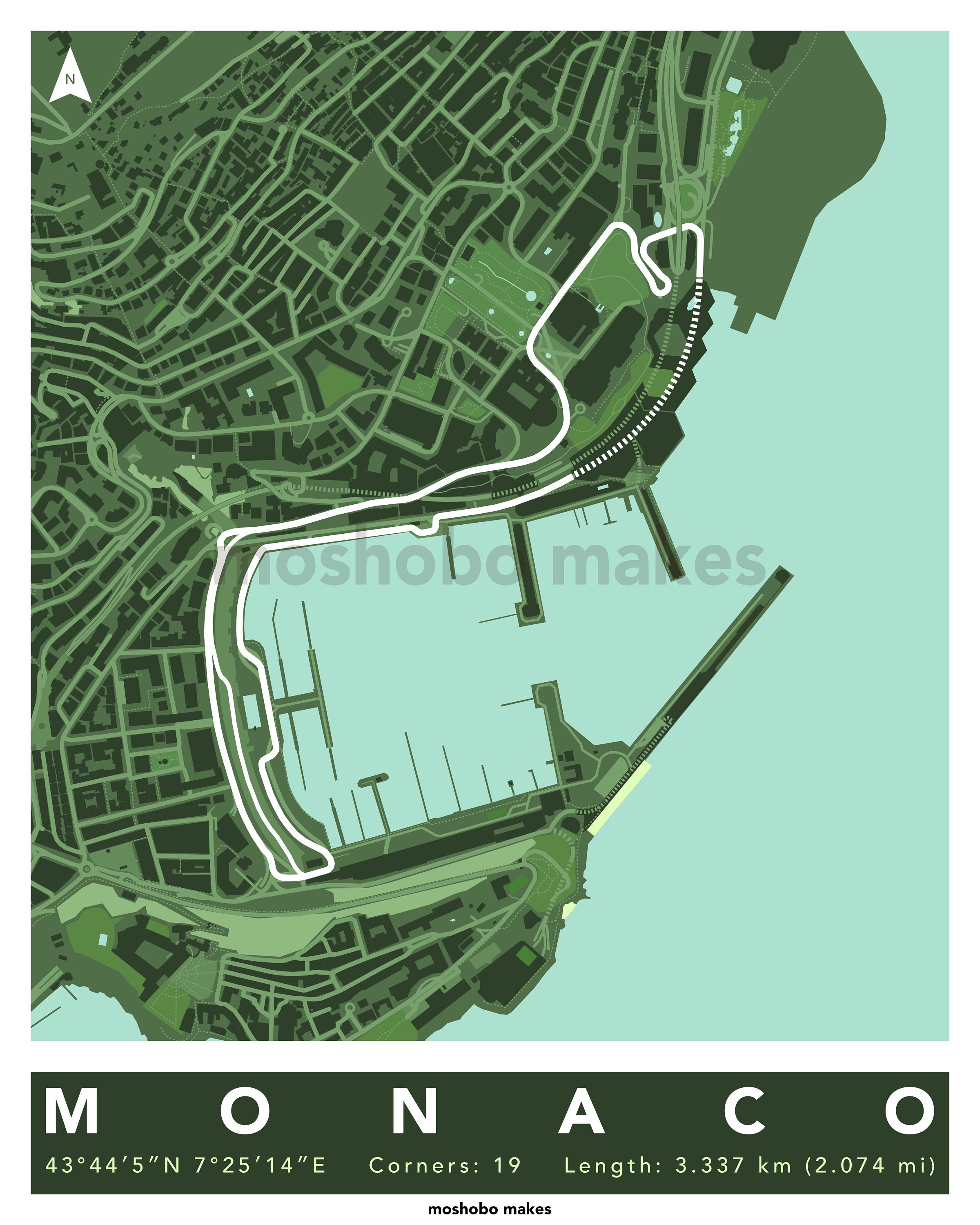 Monaco | Track Map for Poster Wall Art | Formula 1 Poster | Digital ...