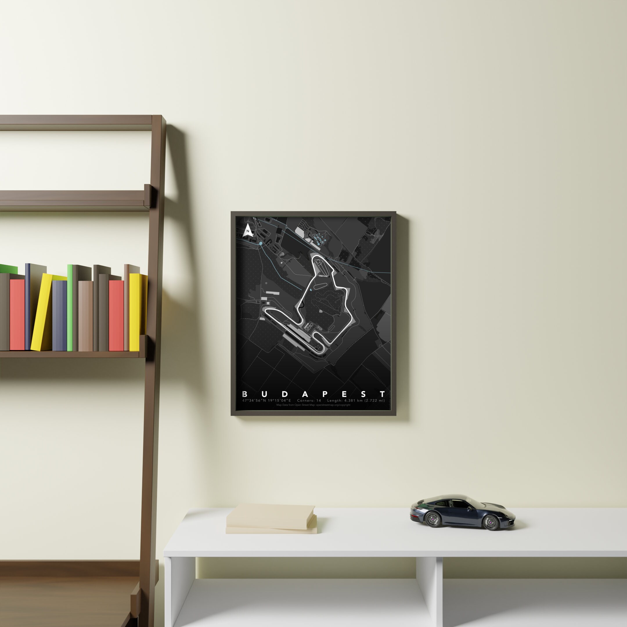 Hungarian F1 Grand Prix, Hungaroring Track Map for Poster Wall Art ...