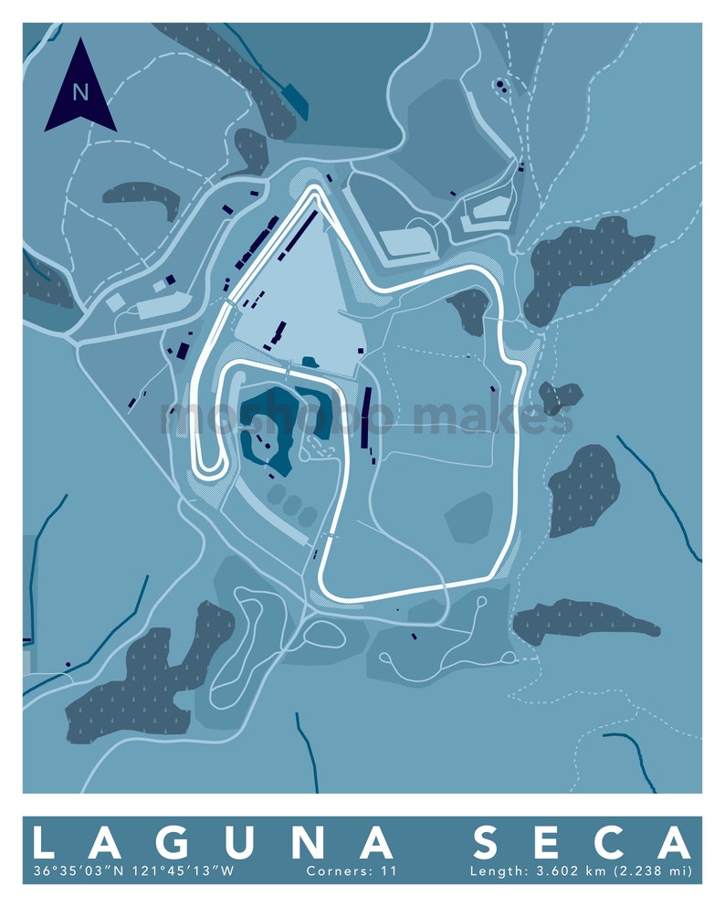 Laguna Seca | Track Map for Poster Wall Art | IMSA Poster | Digital ...
