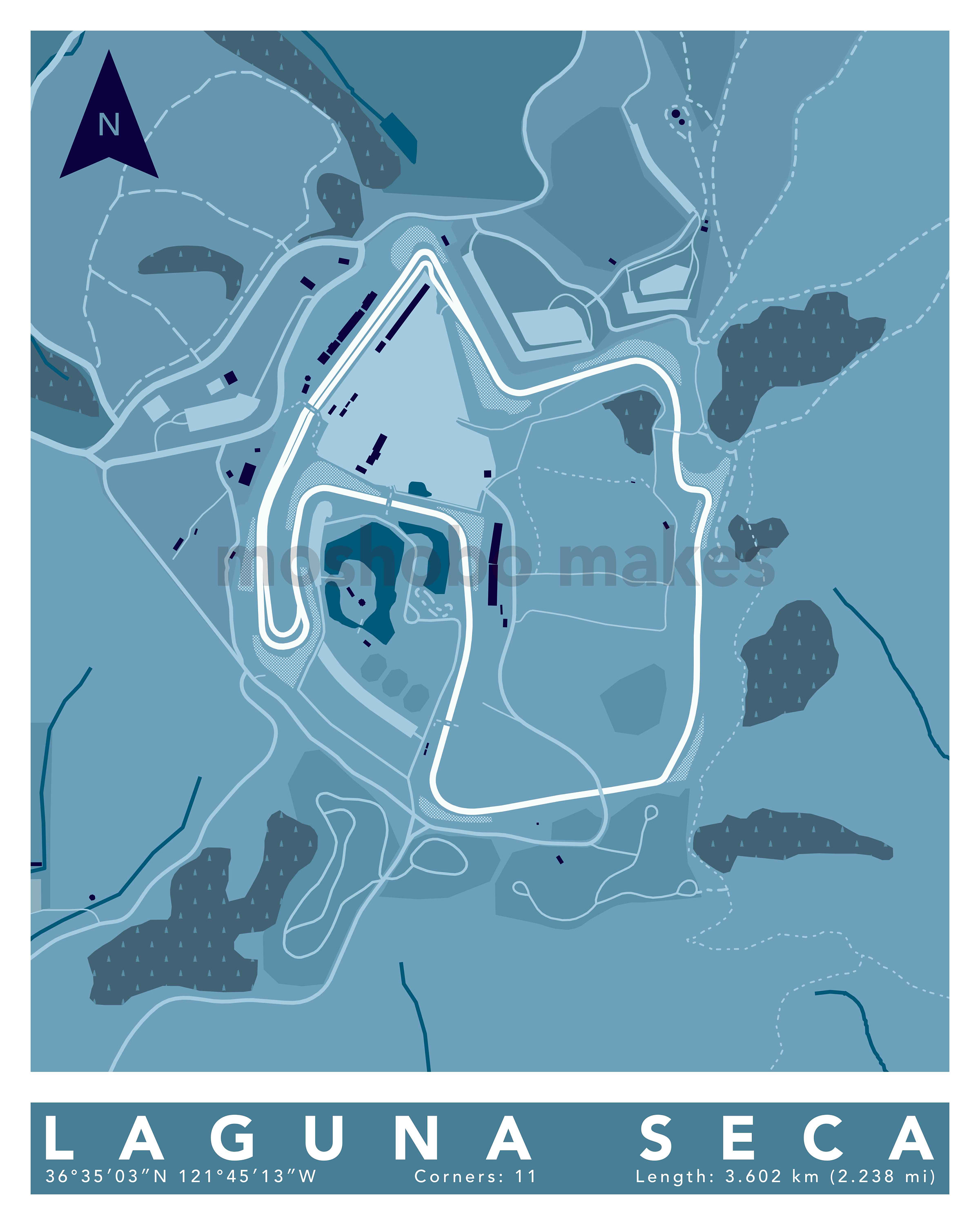 Laguna Seca | Track Map for Poster Wall Art | IMSA Poster | Digital ...