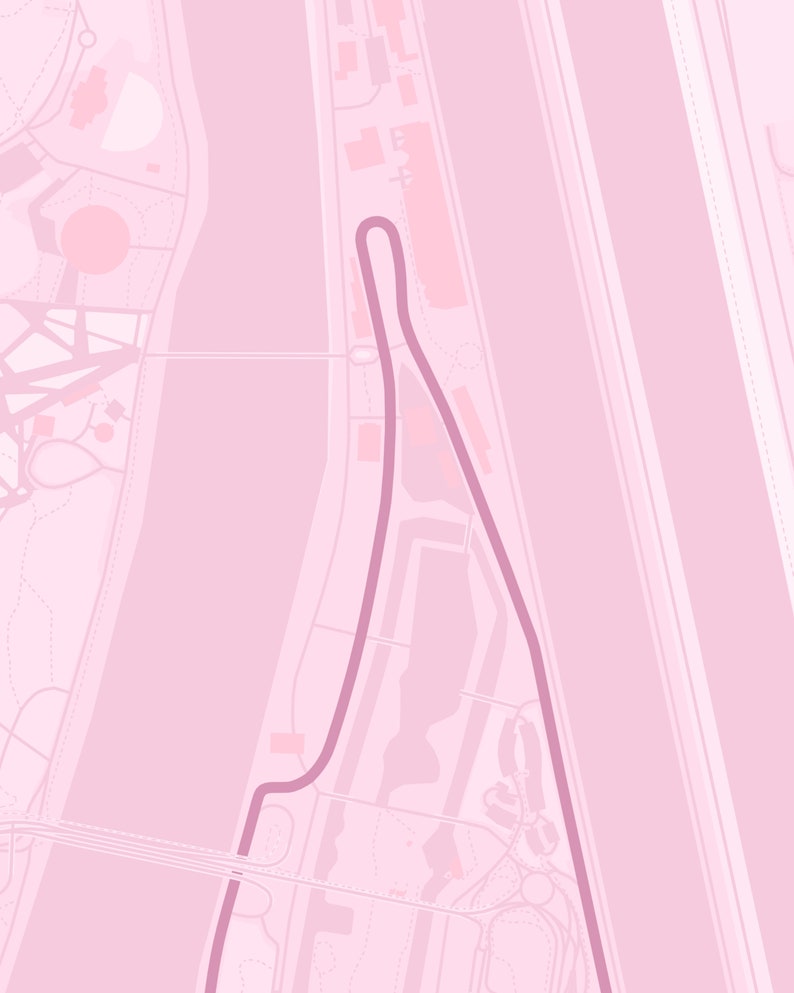 Circuit Gilles Villeneuve, Montreal | Pastel Color Track Map for Poster ...