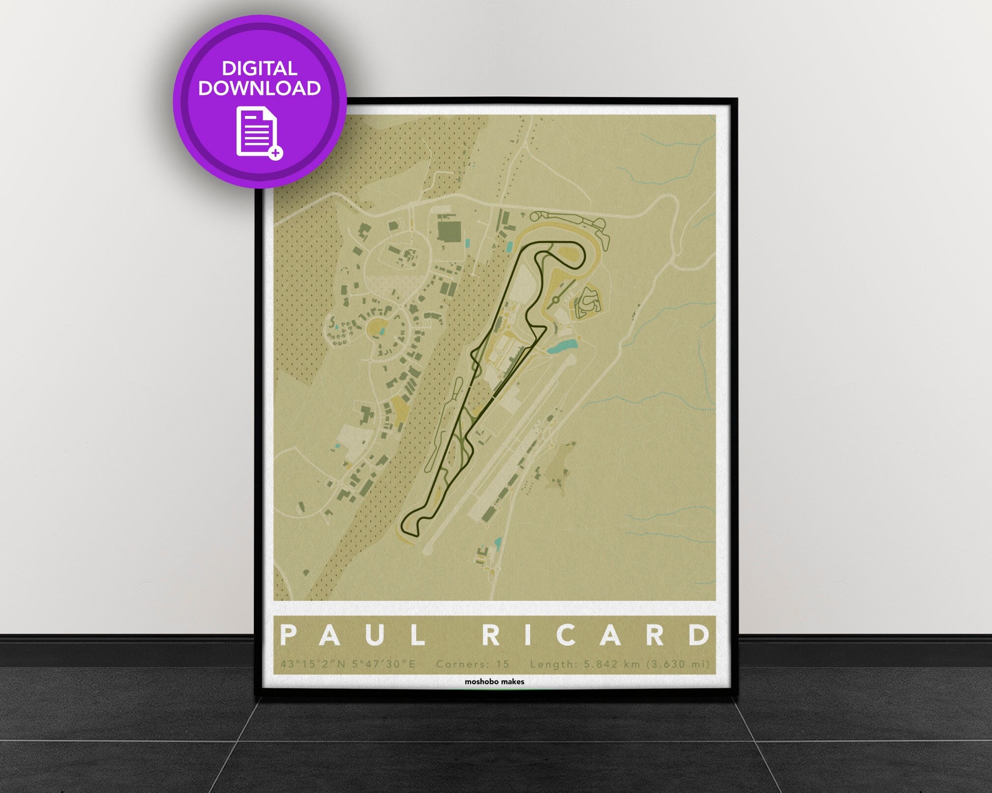 Circuit Paul Ricard Track Map for Poster Wall Art Formula 1 Poster ...
