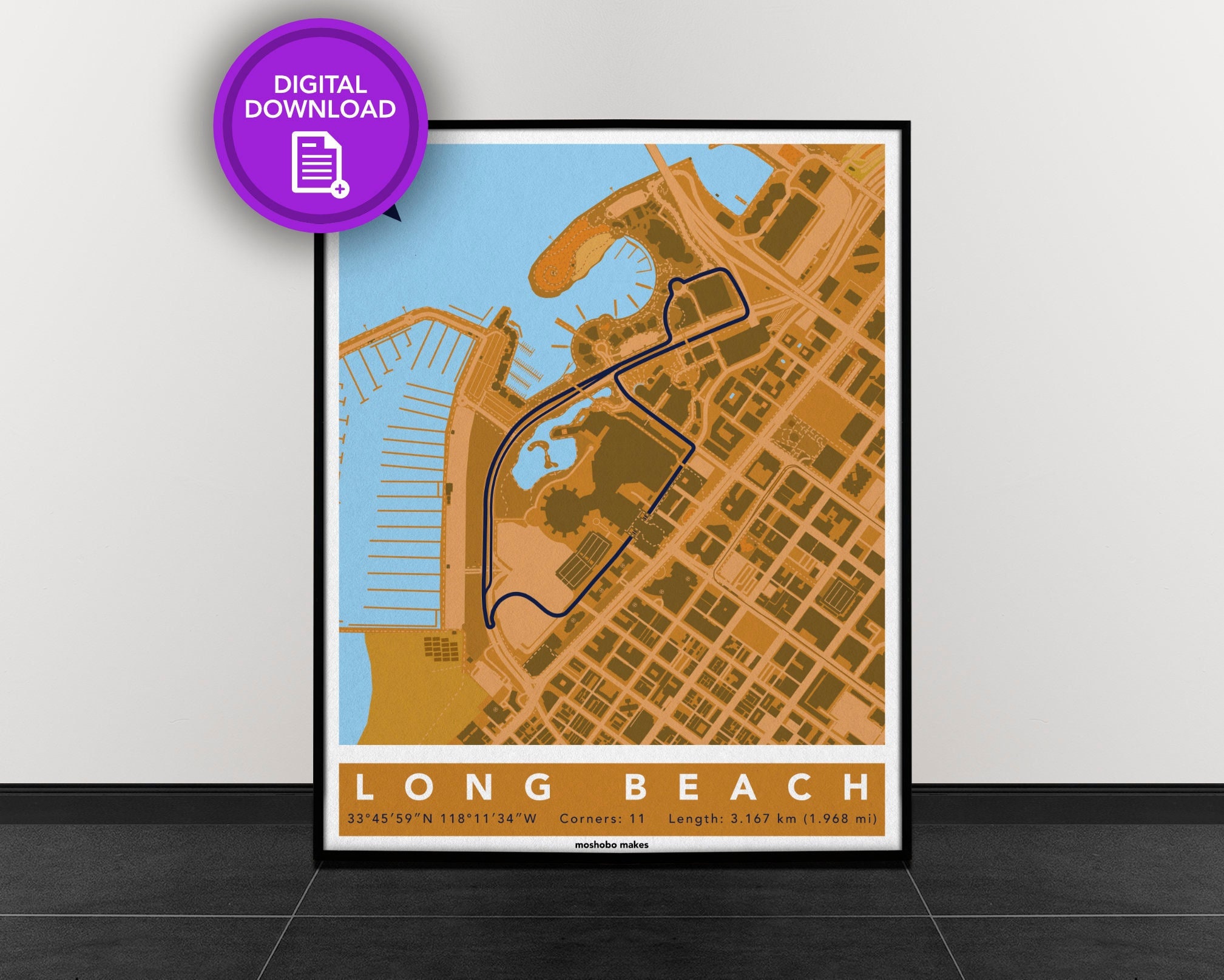 Grand Prix of Long Beach | Track Map for Poster Wall Art | IMSA Poster ...