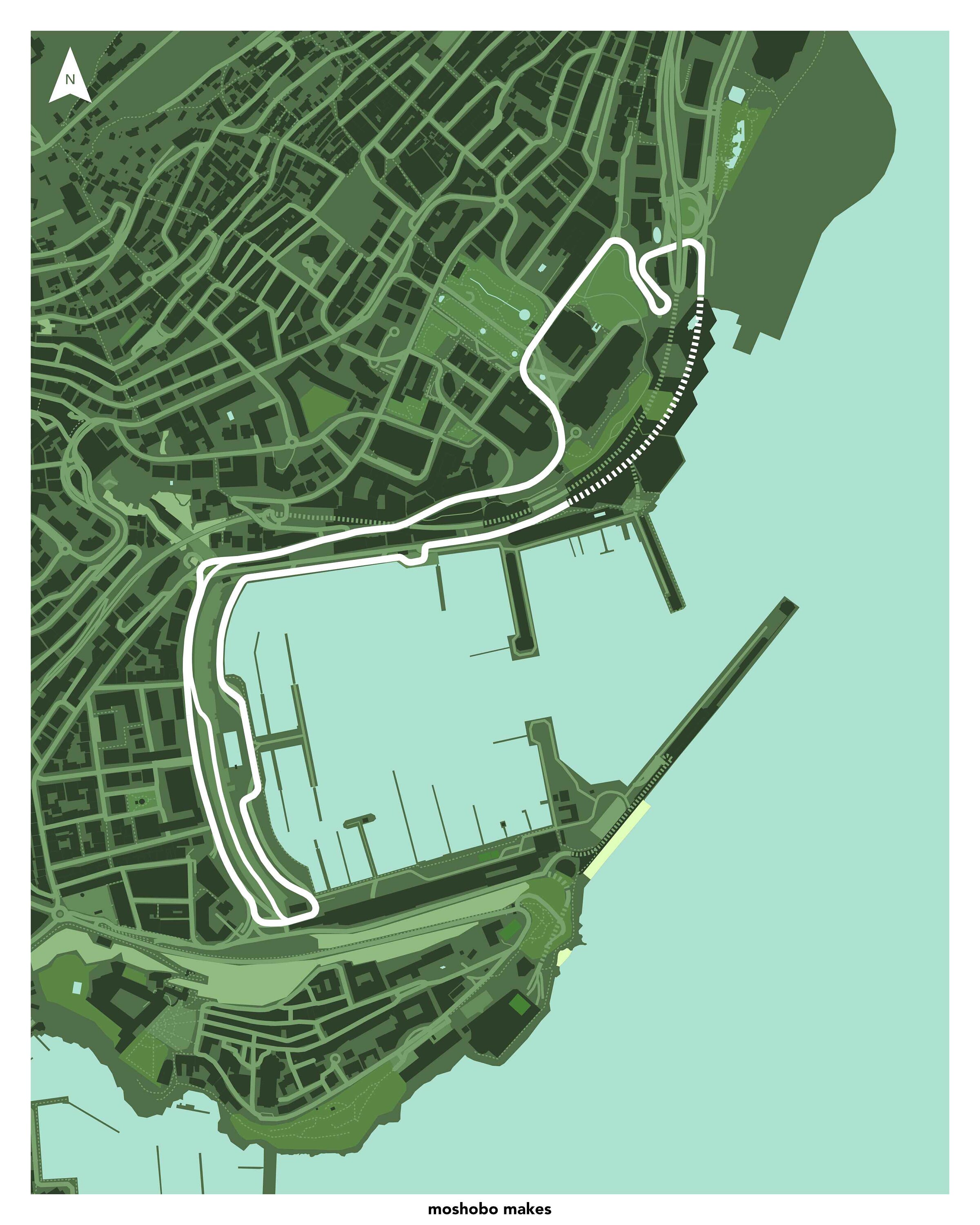 Circuit De Monaco [triple Pack] | Track Map for Poster Wall Art ...