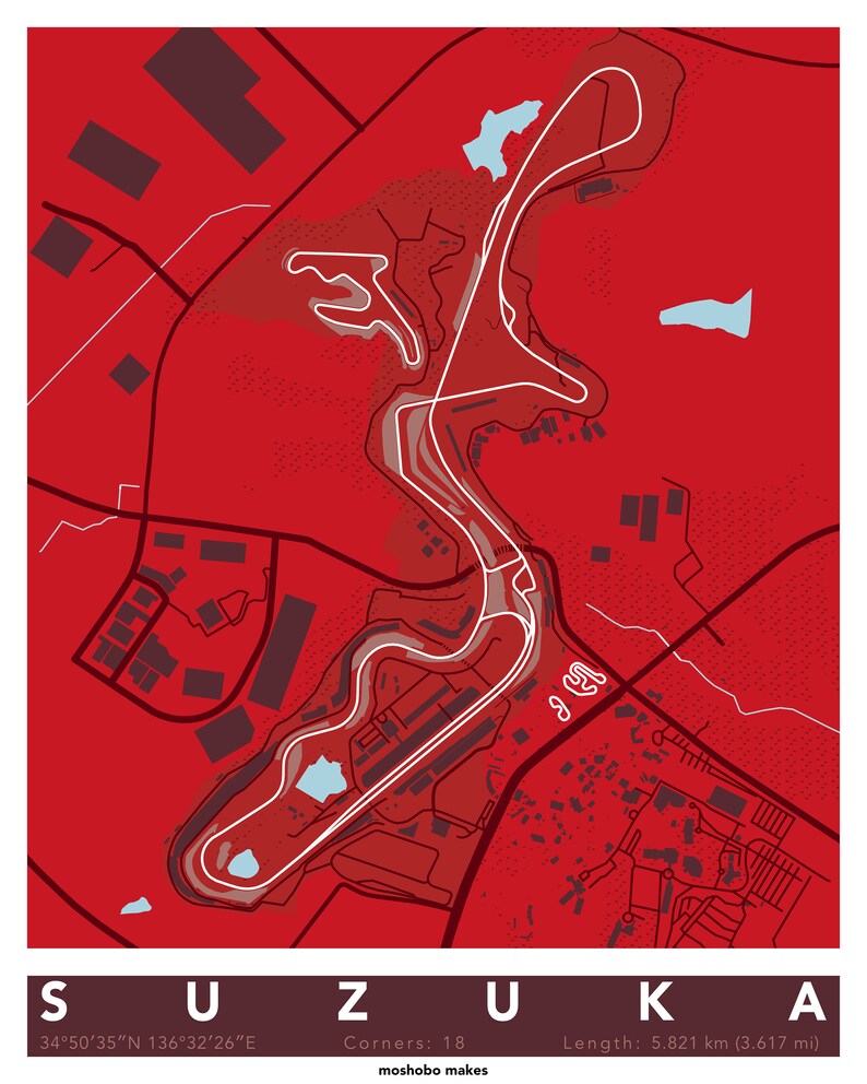 Suzuka Circuit | Track Map for Poster Wall Art | Formula 1 Poster ...