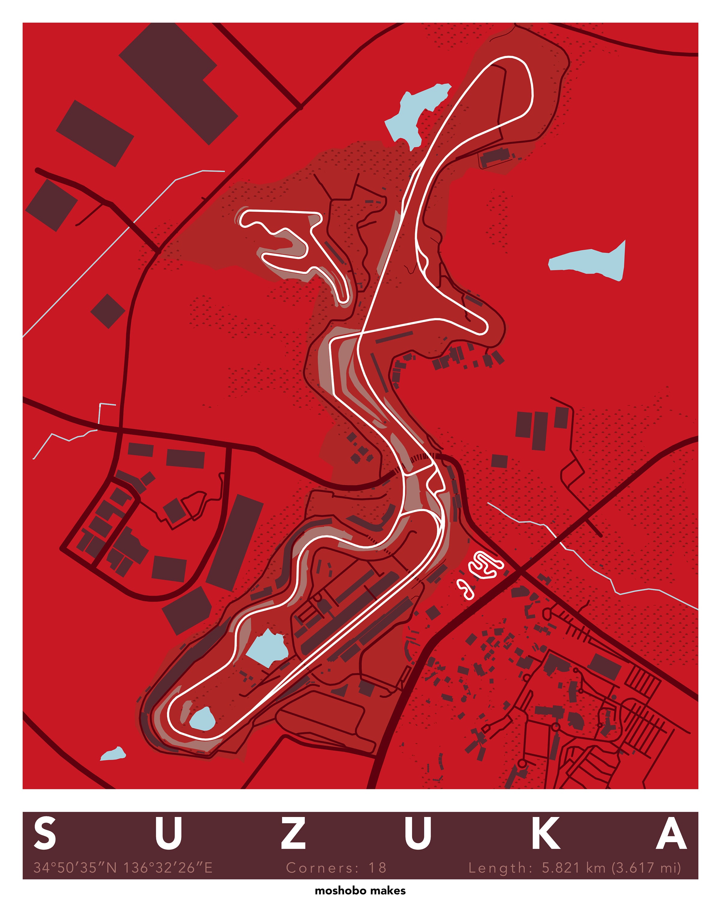 Suzuka Circuit | Track Map for Poster Wall Art | Formula 1 Poster ...
