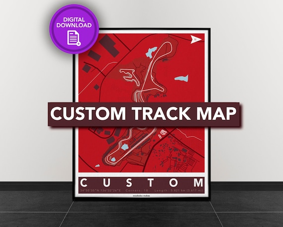Custom Race Track Map Digital Download Personalized Map - Etsy