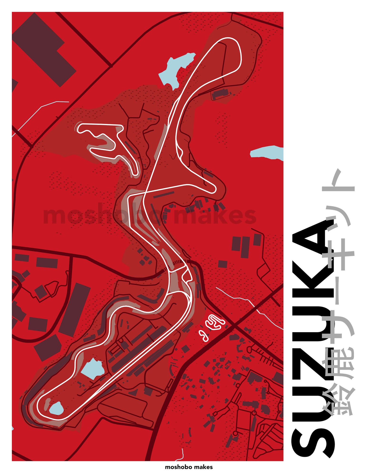 Suzuka Circuit, Japanese GP | Track Map for Poster Wall Art | Formula 1 ...