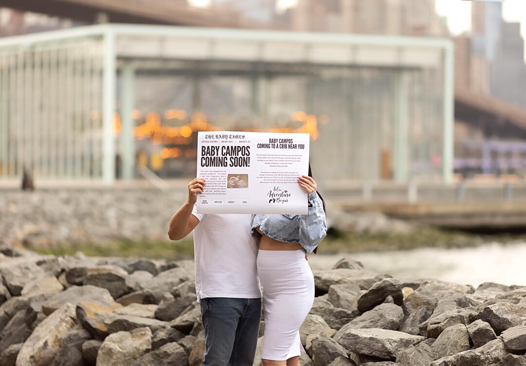Newspaper Pregnancy Announcement | Printed Physical Item | Custom ...