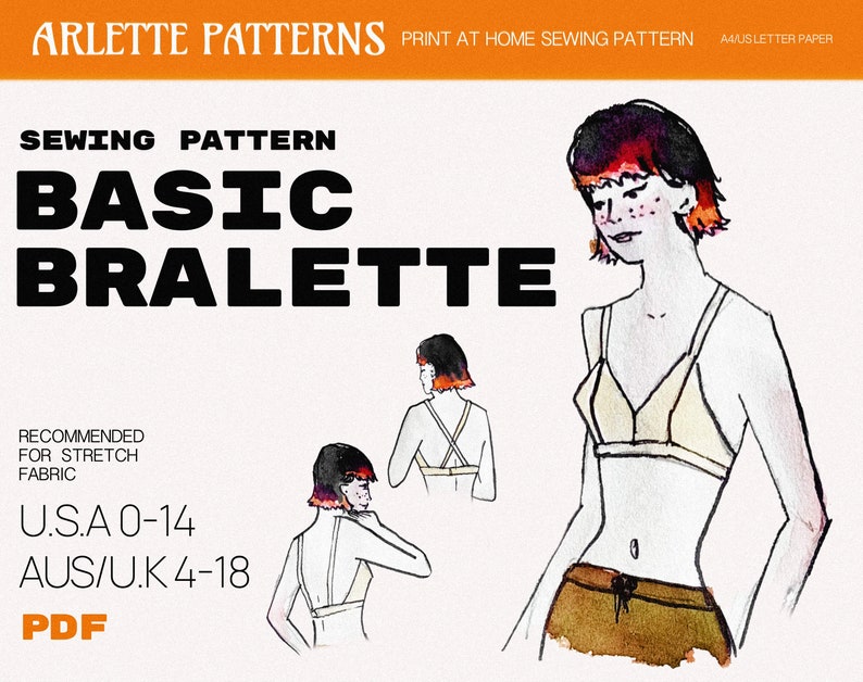 Basic Bralette Sewing Pattern PDF Download - Etsy
