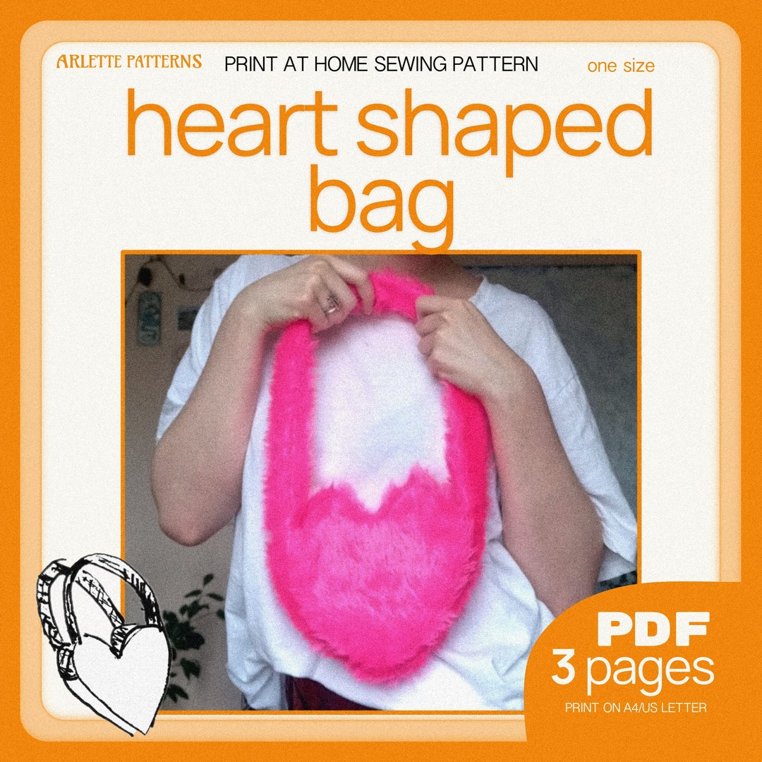 Heart Shaped Bag - Sewing Pattern PDF Download - Etsy