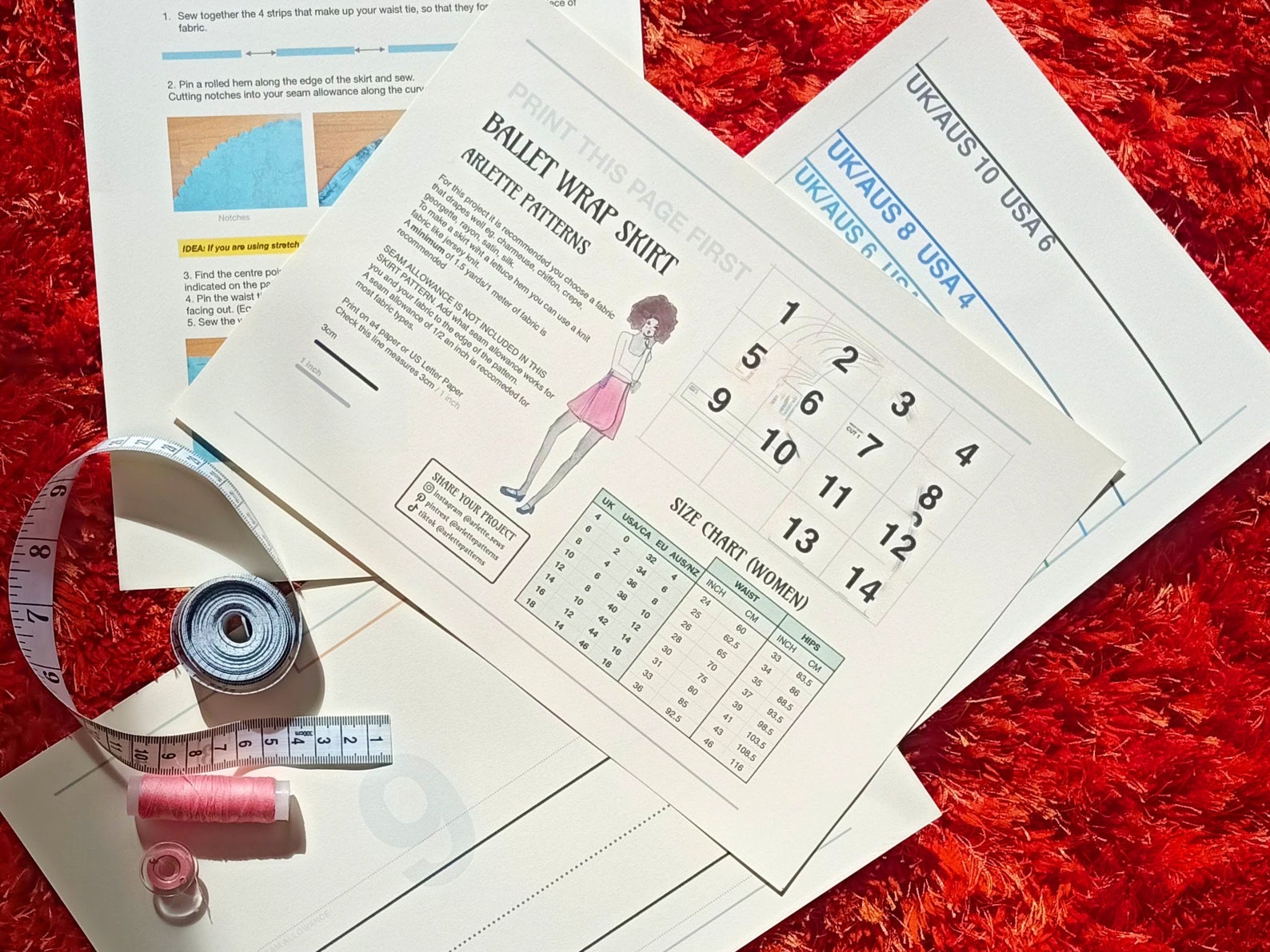 Ballet Wrap Skirt Simple Mini Skirt Sewing Pattern PDF - Etsy