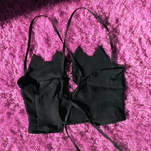 Cat Crop Top With Lace up Back - Sewing Pattern PDF Download - Etsy