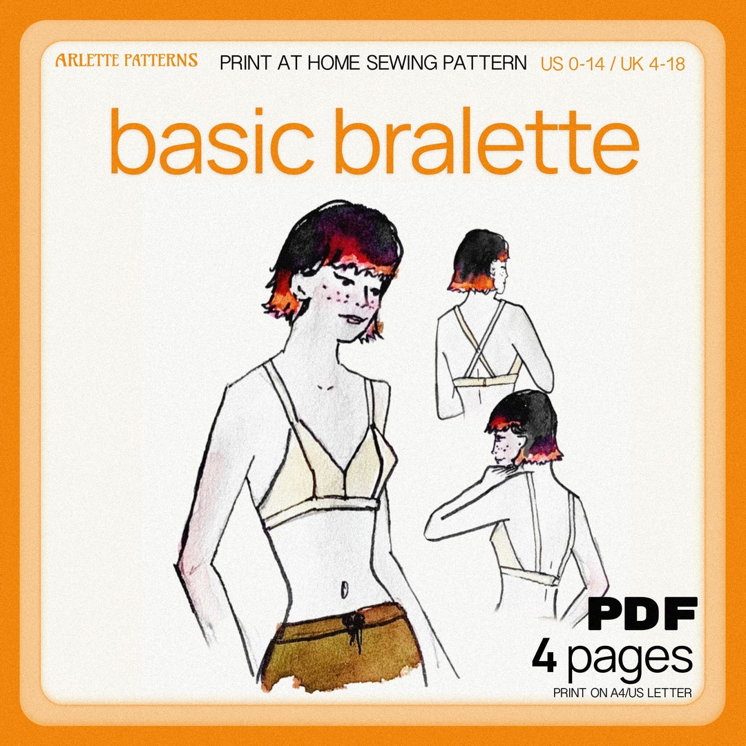 Basic Bralette - Sewing Pattern PDF Download - Etsy
