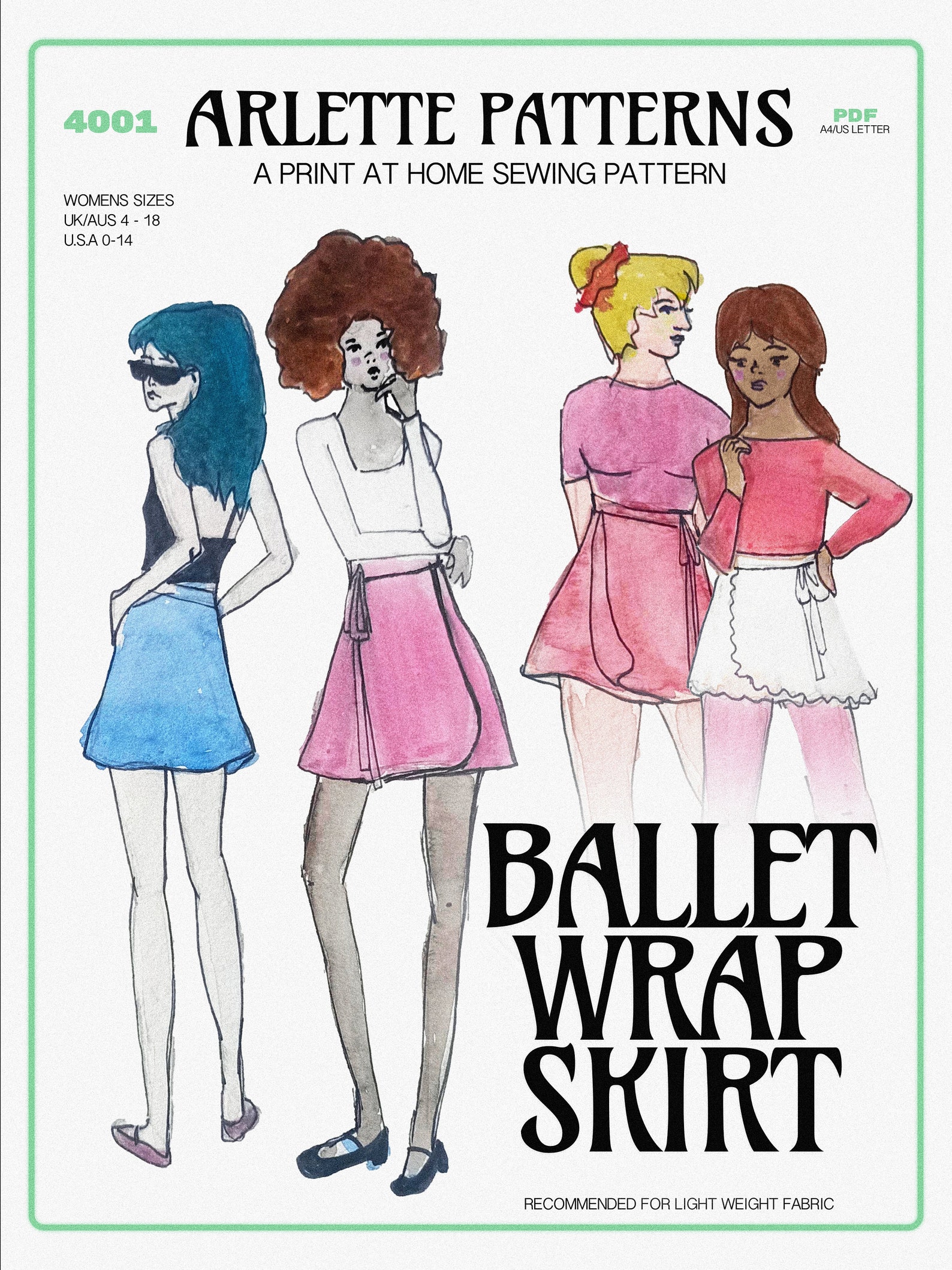 Ballet Wrap Skirt Simple Mini Skirt Sewing Pattern PDF - Etsy