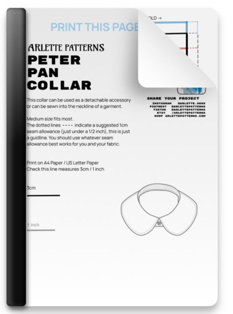 Peter Pan Collar Sewing Pattern PDF Download - Etsy