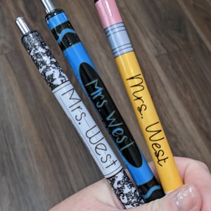 Set of 3 Custom School Themed Pens Back to School Teacher Gift ...