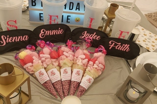 Bag Filler Girls Sleep Over Party Name Mask Personalised Sleep | Etsy UK