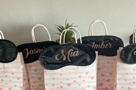 Bag Filler Girls Sleep Over Party Name Mask Personalised Sleep | Etsy UK