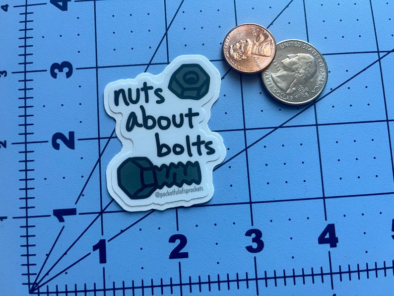 Nuts About Bolts - Vinyl Sticker - Etsy