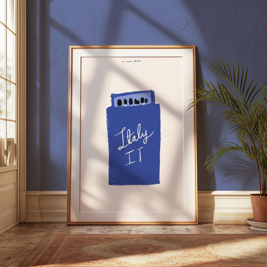Italy Matchbox Art Print Poster, Matches Vintage Trendy Retro Print ...