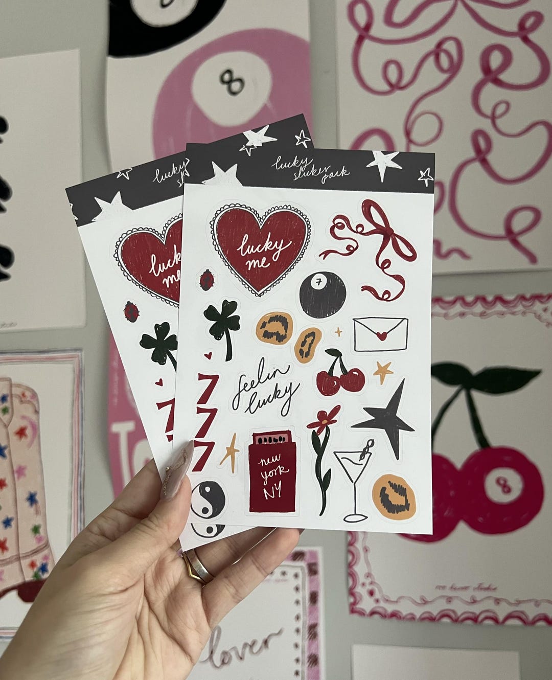 Lucky Sticker Pack Pack, Lucky Charms, Luck and Manifestation Vision ...