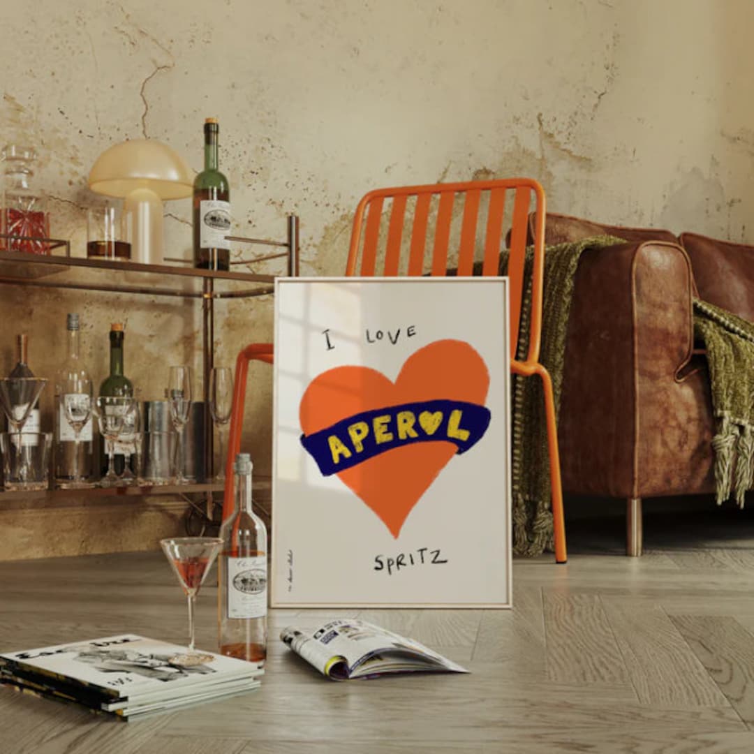 I Love Aperol Spritz Art Print Poster, Vintage Food Trendy Retro Print ...